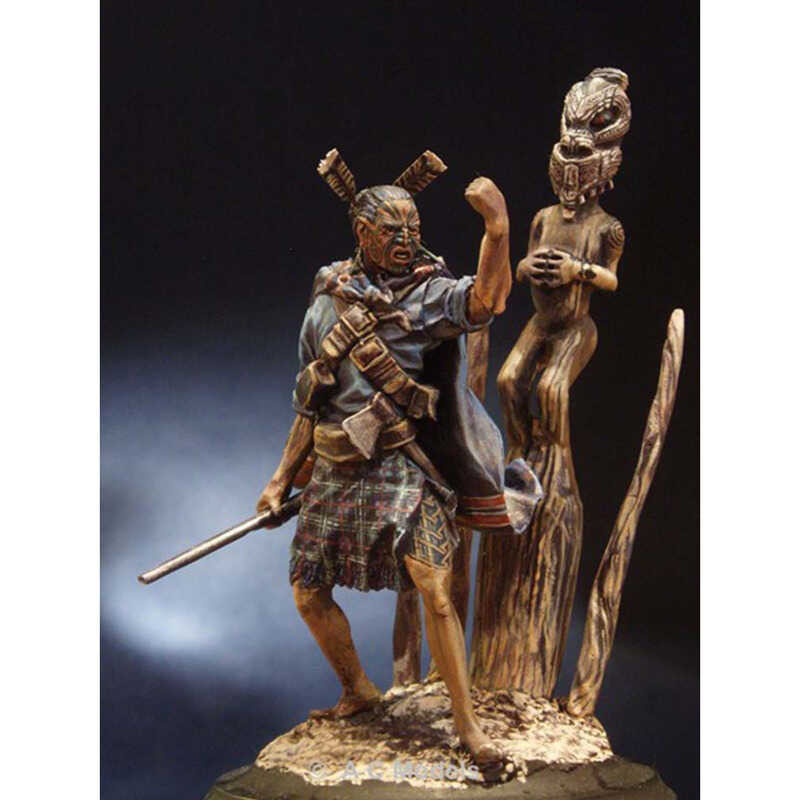 Hindi Pininta 1/18 sinaunang sundalo Maori Warrior 90mm malaman ...