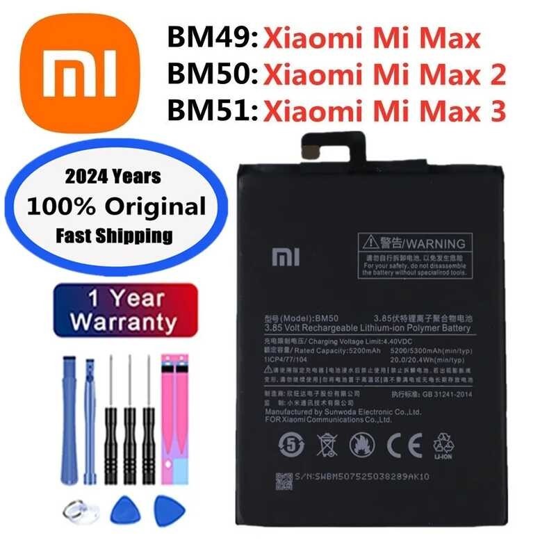 2024 Years Orginal Xiao For Xiaomi Mi Max 2 3 Max2 Max3 BM49 BM50 Mobile Phone Battery Deliver ...