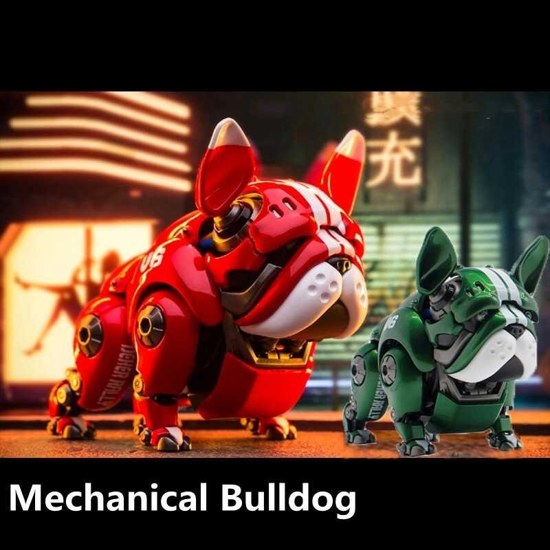 New Transformation Mechanical Bulldog Red Green Robot Dog Action Figure ...