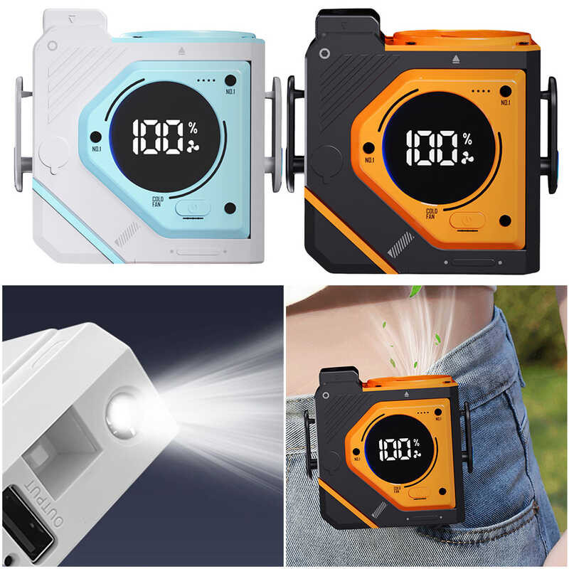 Hanging Neck/Waist 3 Speeds Wearable Belt 5000/9800Mah Body Fan ...