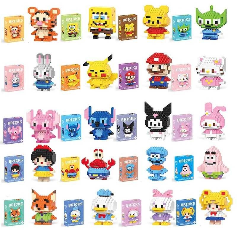 Sanrio Building Block Cartoon Characters , Mario Katie Cat Small ...