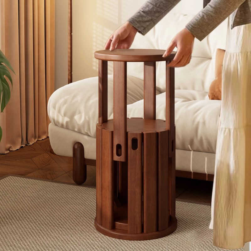 Chinese New Style Nesting Solid Wood round Stool Coffee Table Side ...