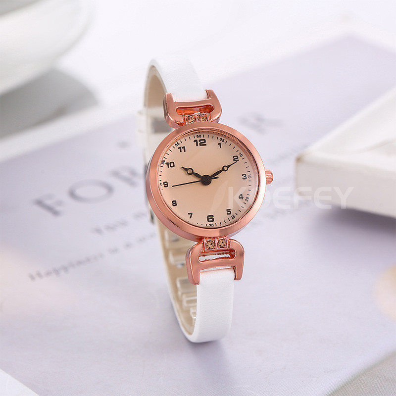 Women Watch Thin Pu Leather Strap Retro Samll Round Dial Watches ...