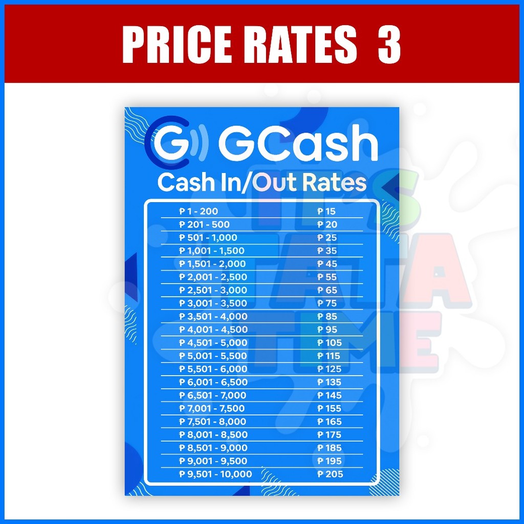 ∭ ① GCash Cash-in Cash-out Rates Signage | Shopee Philippines