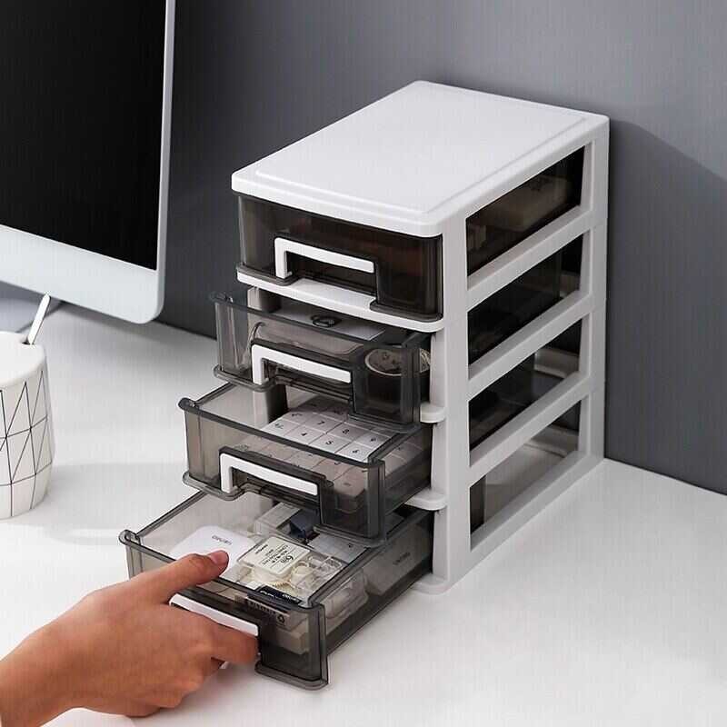 Layers A4 2/3/4/5 Paper Document Box Transparent Plastic Desktop File ...