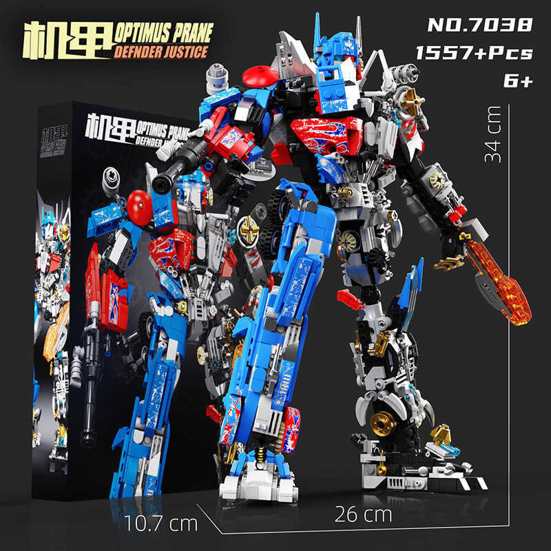 19 Leplay 7037-8 Optimus Mech Pillar Hornet Compatib With LEGO Deformab ...