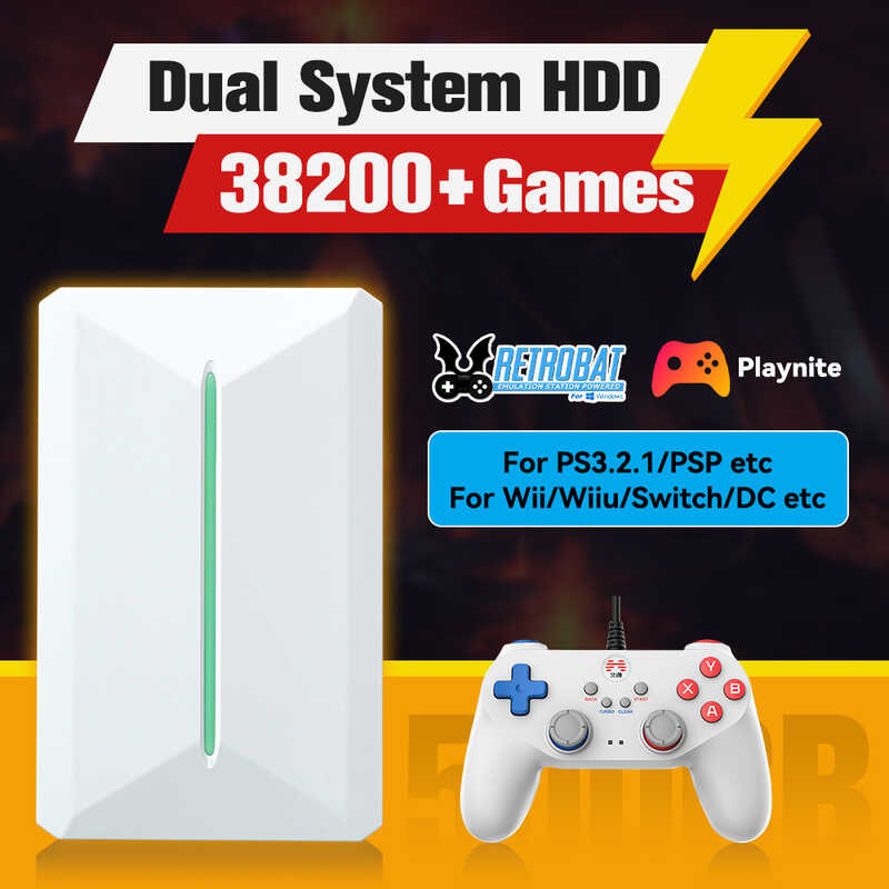 HDD Retrobat＆Playnite System Retro Game Console Para Sa Ps3/Ps2/Wiiu ...