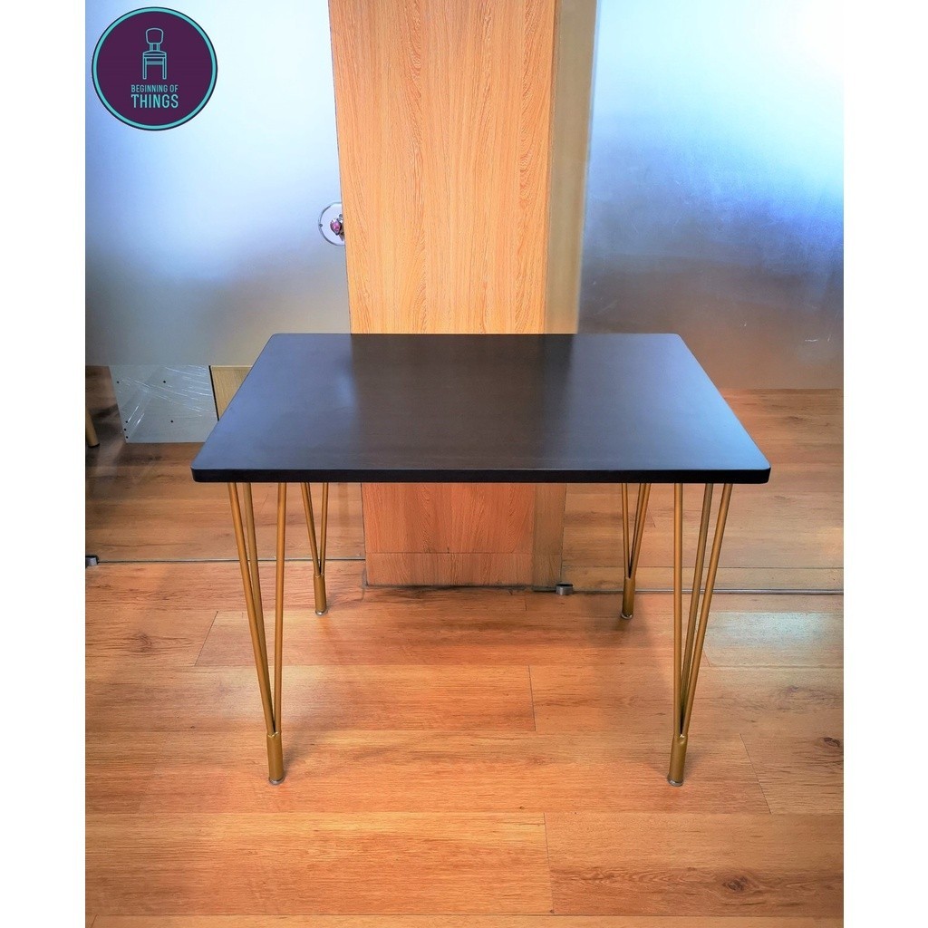 ¤ ☢ PAIGE 60 x 90cm Office Computer Work Table Gold Hairpin Legs ...