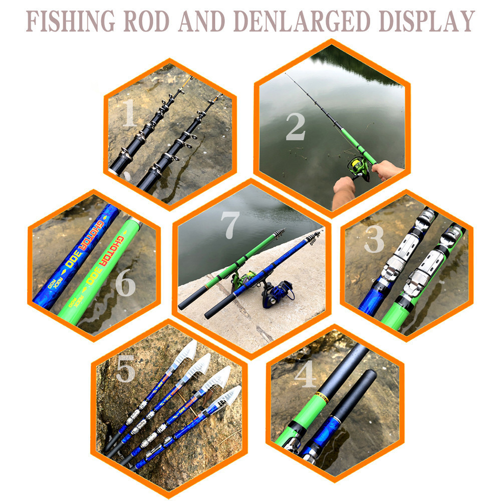Telescopic Rock Fishing Rod Spinning Fly Carp Feeder Carbon Fiber 3/ 2 ...