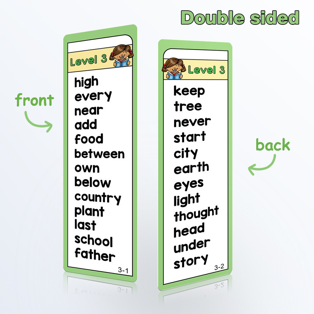 1000 English Words Flashcards for Kids Toddler Homeschool Double-Sided ...