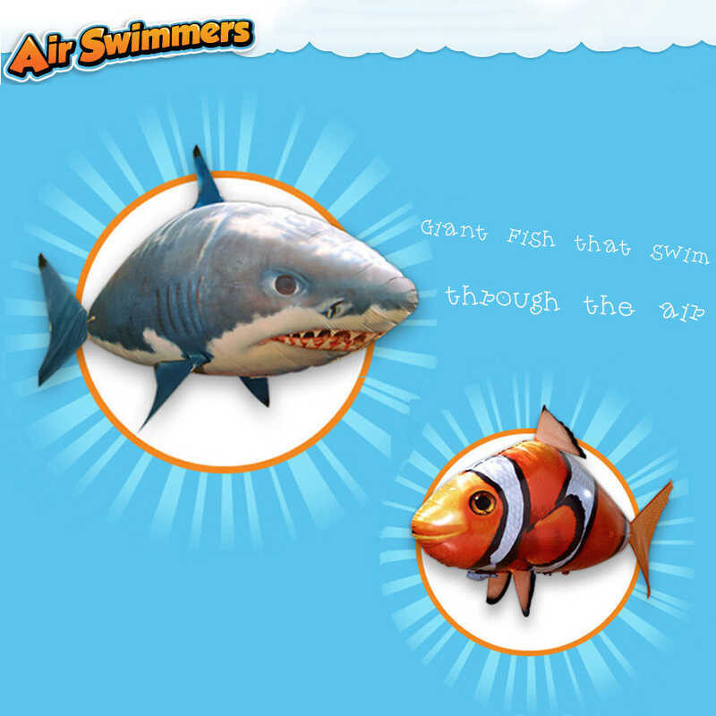 Control RC Iatable Flying Shark Fish Balloon Remote Controlled Toys ...