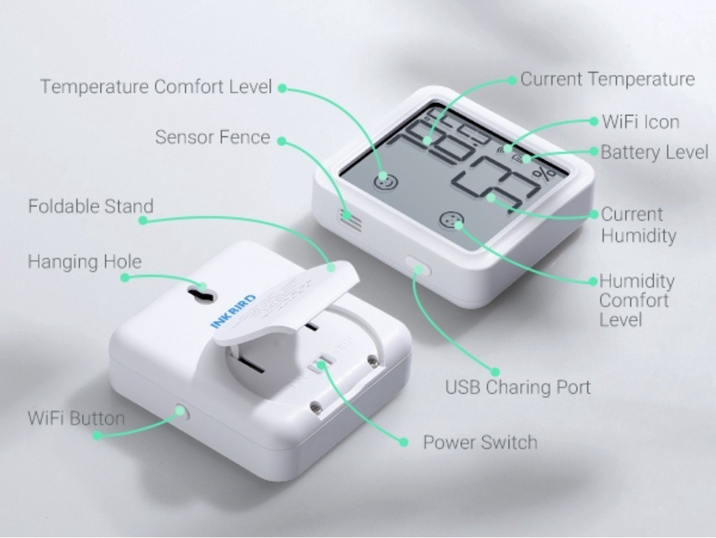 INKBIRD IBS-TH3 PLUS WiFi Thermometer Hygrometer Monitor with ...
