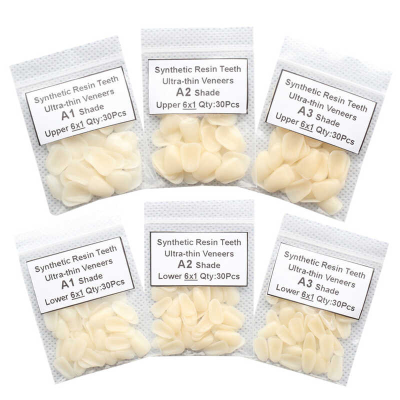 A1/A2/A3 Shade Dental Utra-Thin Ynthetic Resin Teeth Whitening Veneers ...