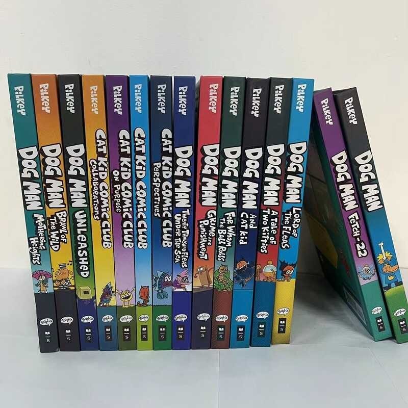 Hardcover Books set of 1-15 by Dav Pilkey for 6-12 years children dog ...
