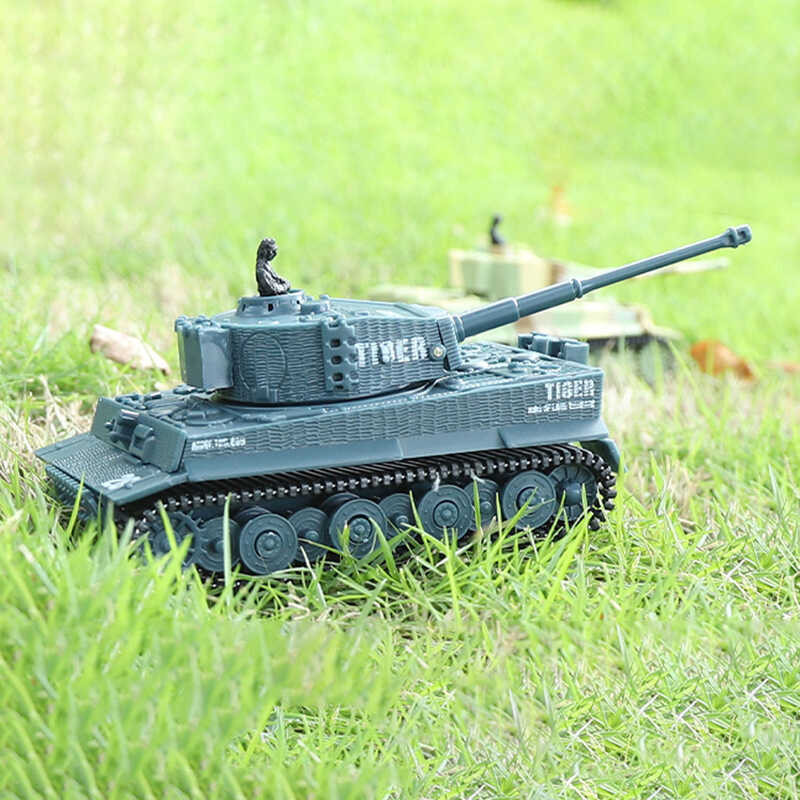 RTR RC 1/72 German Tiger Battle Tank Turret 360°Rotation Mini Painted ...