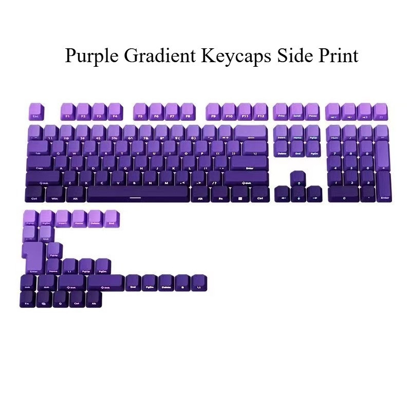 【Local Delivery】Purple Gradient Keycaps Side Print OEM Profile ...