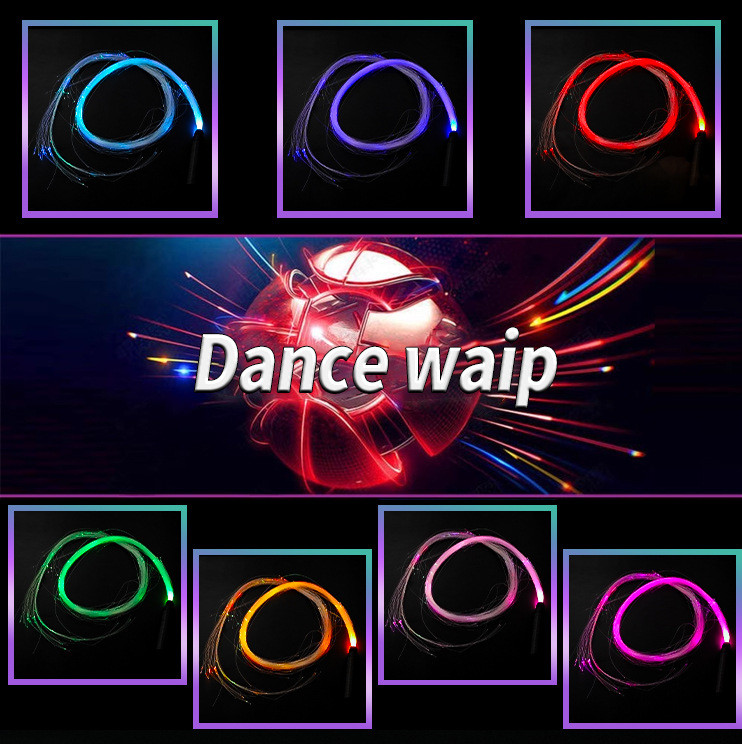 RGB LED Fiber Optic Whip Super Bright Light Up Rave Toy EDM Pixel Flow ...