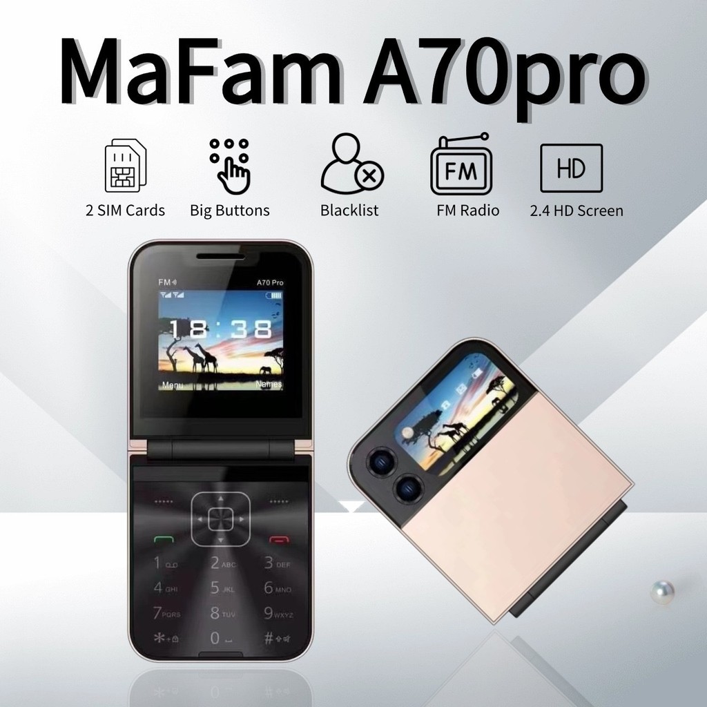 A70pro Mini Flip Phone Non Intelligent Folding Button Phone | Shopee ...