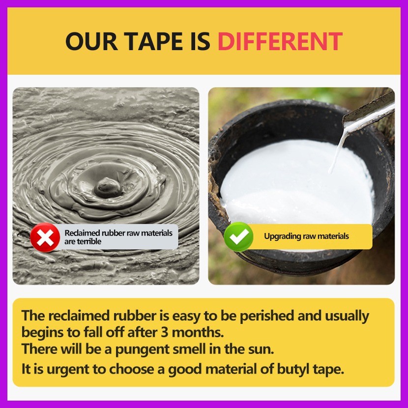 ☃ Aluminum Foil Butyl Waterproof Tape Big Size For roof leak duct tape ...