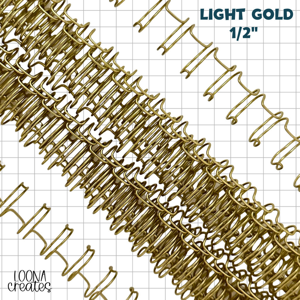 ♨ 1/2" Double Loop Binding Wires For Cinch 2:1 Pitch, A4 Size 23 Loops ...