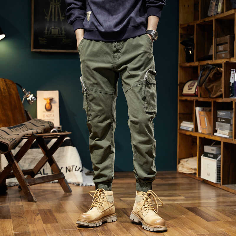 Pantalon Ng Mga Kargo Ng Mga Lalaki Ng Taglagas Bagong Multi-Bulsa Paa ...