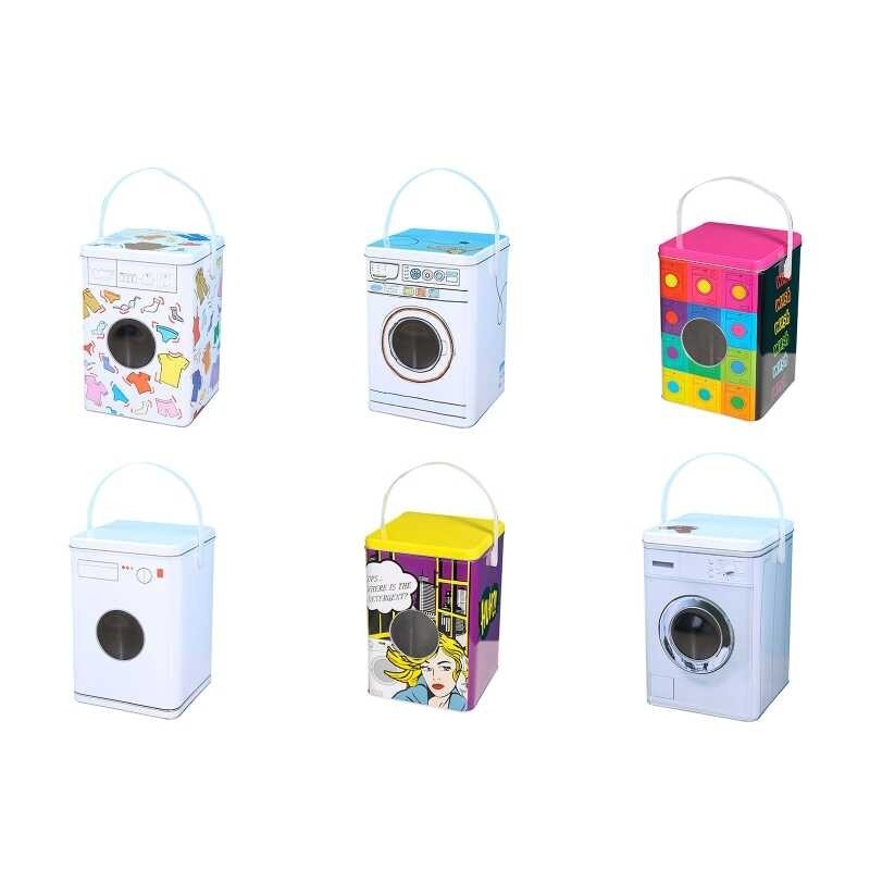 Powder Tin Laundry Washing Hine Shape Storage Box Metal Container M76d ...