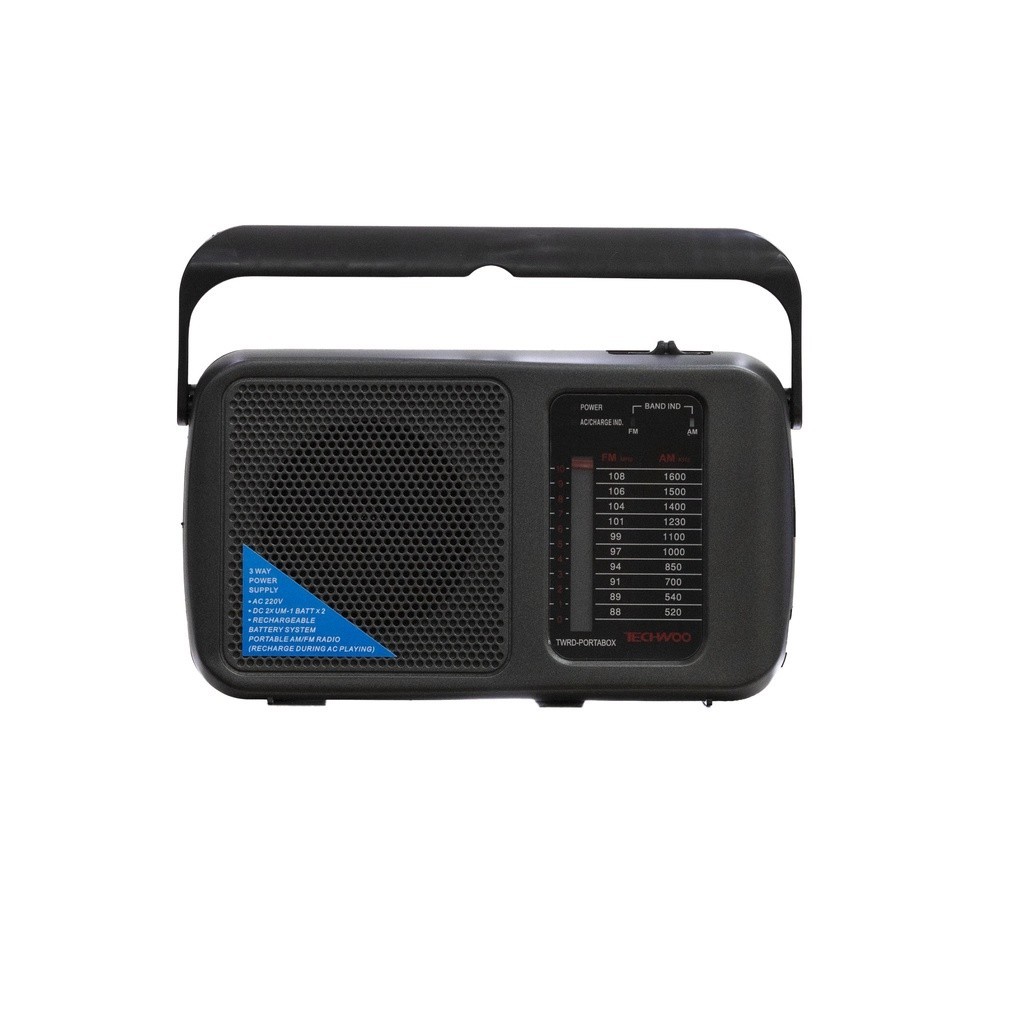 TECHWOO PORTABLE RECHARGEABLE AM/FM RADIO WITH AC/DC / HEADPHONE SOCKET ...