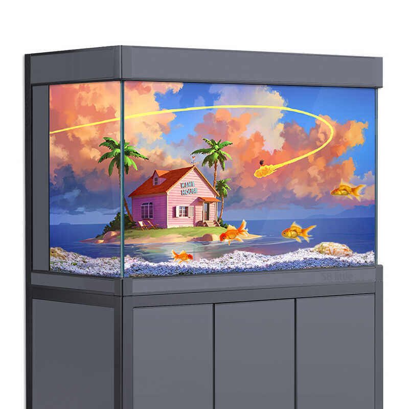 Background Sticker, Aquarium Anime Island Cloud Dragon 3D HD Printing ...