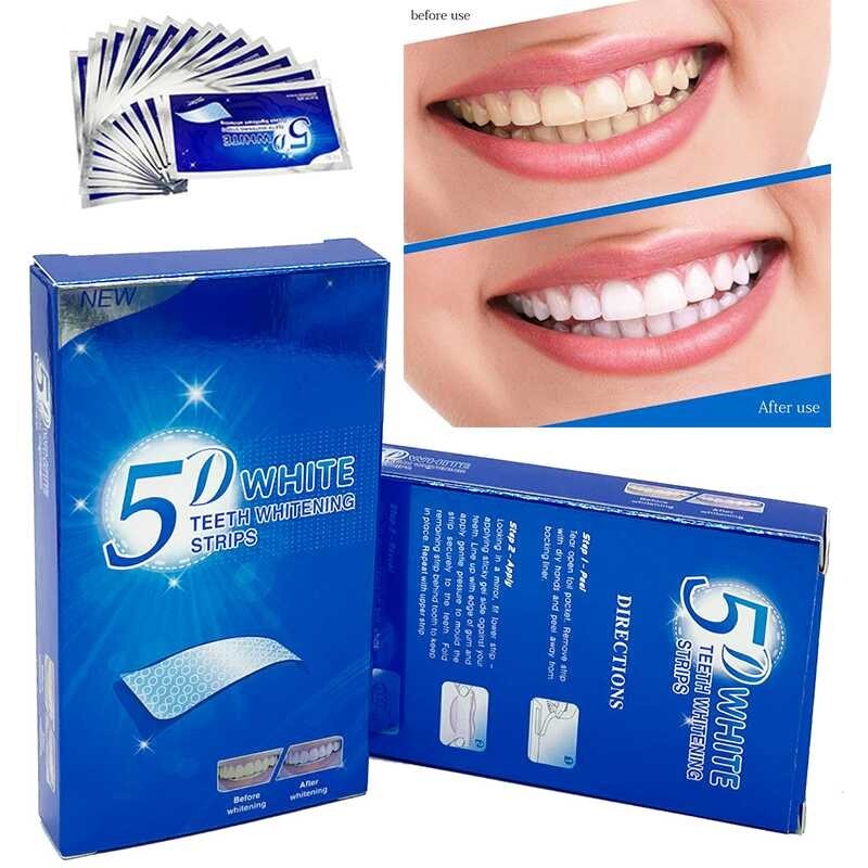 5D Gel Whitening Strips Tooth Dental Kit Oral Hygiene Care Strip Para ...