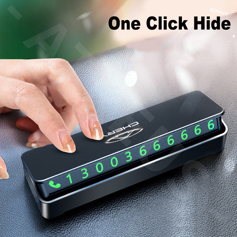 Chery Car Luminous Phone Number Card Plate Temporary Magnetic Numbers ...