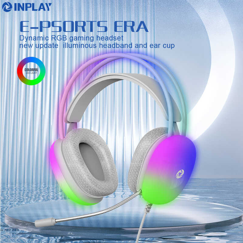 Inplay RGB Gaming Wired Headset gamit ang Microphone Over-Ear Dynamic ...