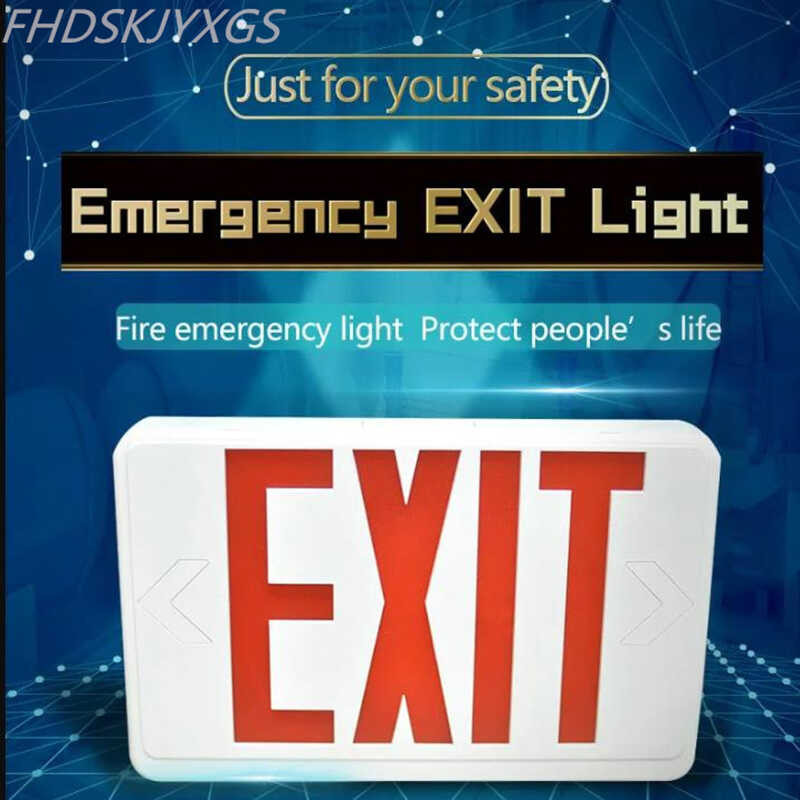 Sign Led Outt Emergency AC 220V Red Exit Light Fire Safety Indicator ...