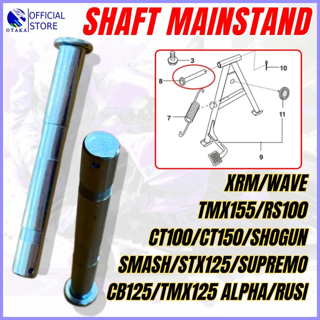 ๑ OTAKA CENTER STAND AXLE / SHAFT MAIN STAND XRM/WAVE / TMX155 /RS100 ...