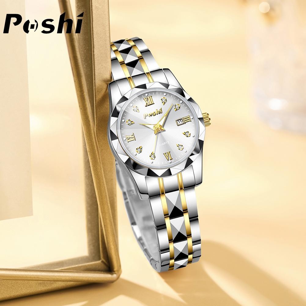 POSHI New Watch For Woman Waterproof Original Stainless Steel Quartz ...