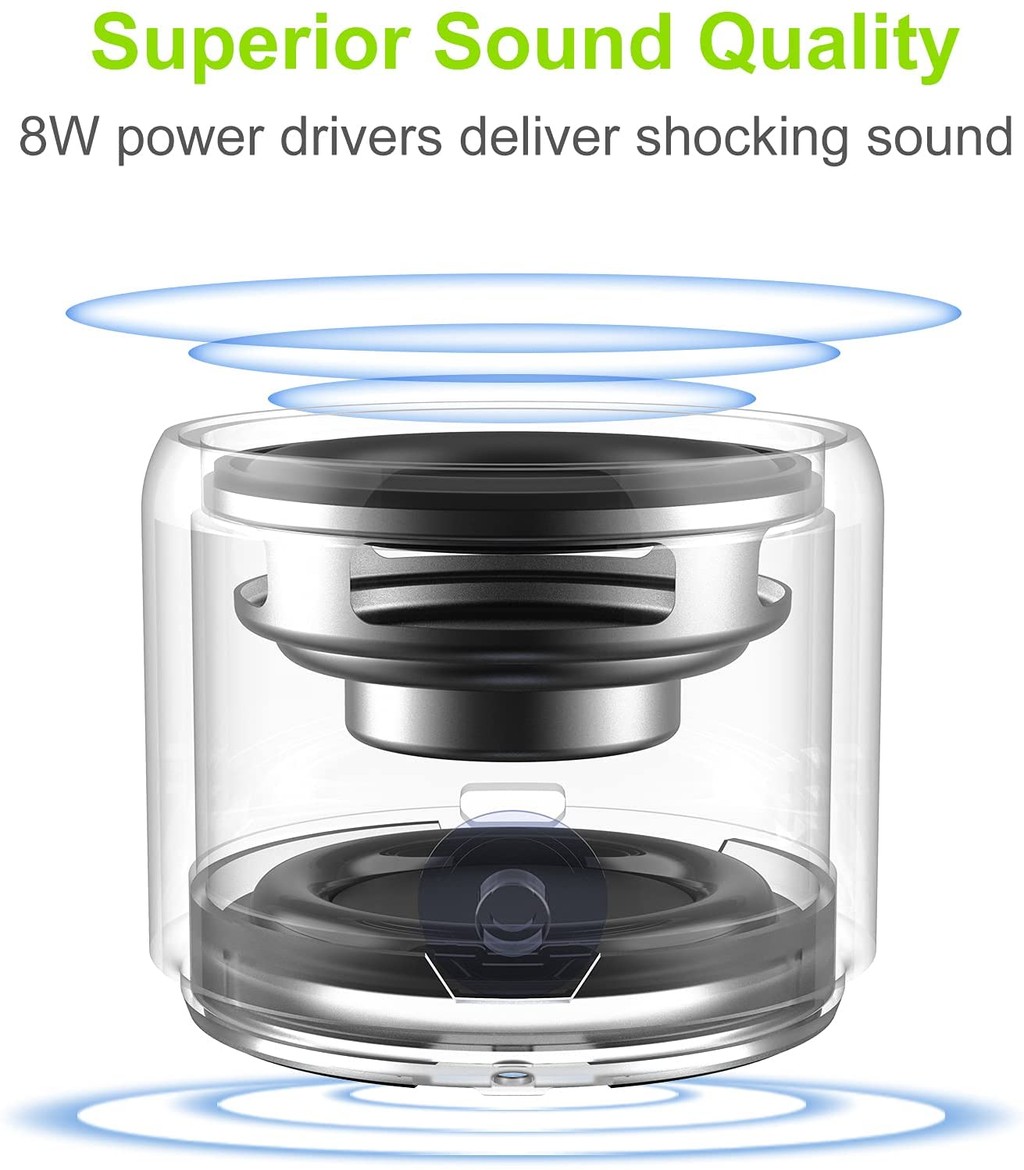 EWA A106 Max Loud Bluetooth Speakers Extra Deep Bass 8W HD Sound Volume Wireless Bluetooth 5.0 ...