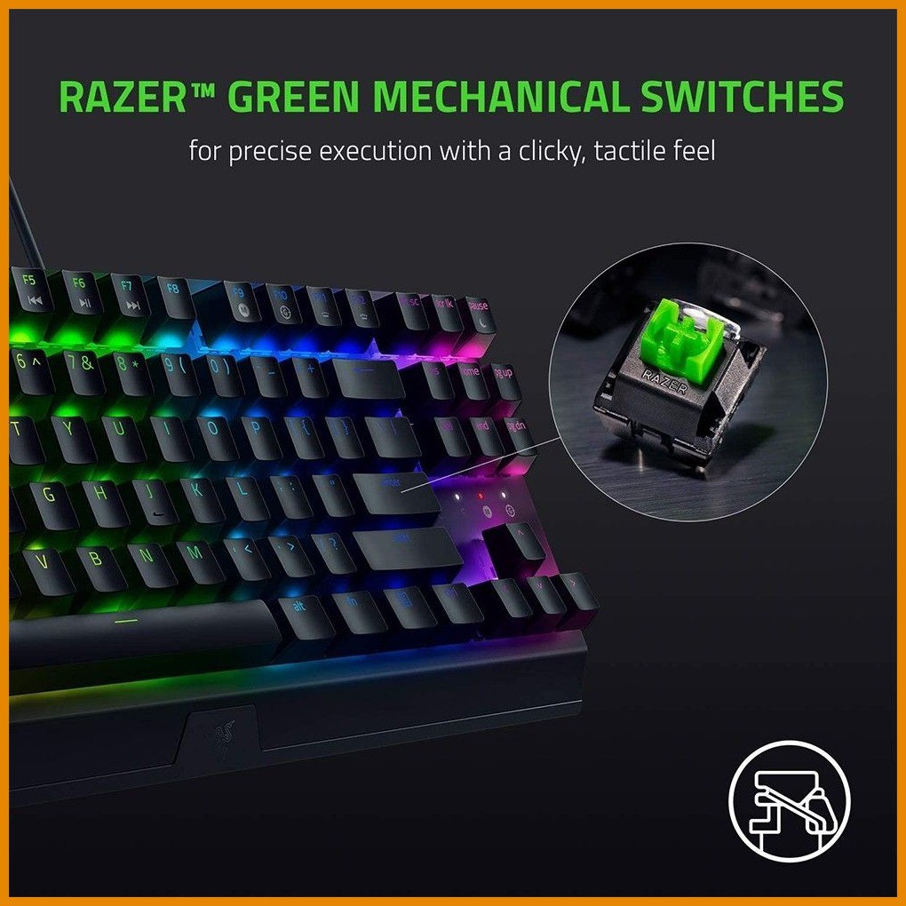 ∱ ∇ Razer Blackwidow Chroma V3 TKL Compact Wired Mechanical Keyboard ...