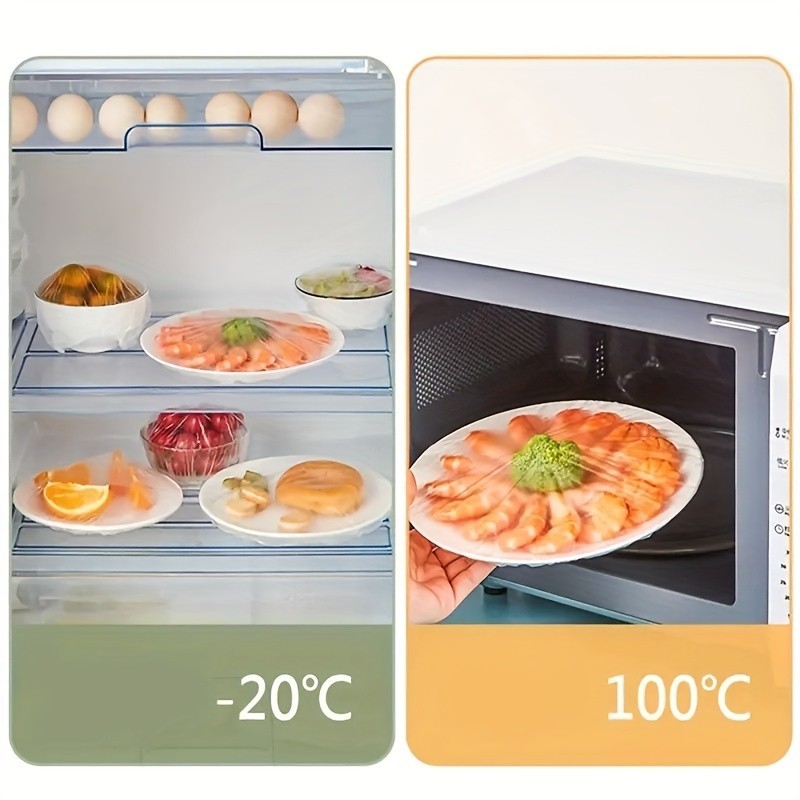 Disposable Elastic Food Covers – Stretchable Waterproof Plastic Lids ...