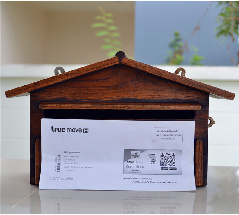 Outdoor Wooden Post Box Lockable Wall Mounted Letter Mailbox Southeast ...