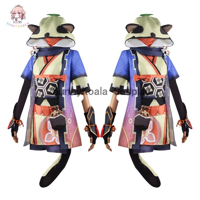 Genshin Impact Ninja Raccoon Sayu Full Set Costume Cosplay Clothing ...