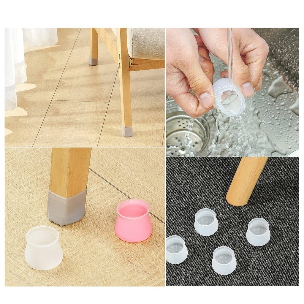 Silicone Chair Leg Cover Floor Protector Rubber Foot Pad for Chair and ...