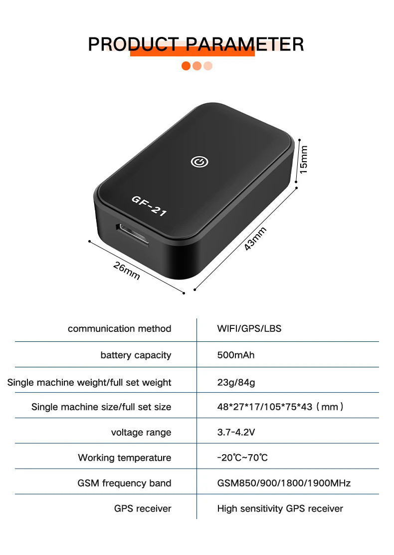 GF21 GPS Tracker Precise Positioning Mini Car Tracker Universal Bike ...