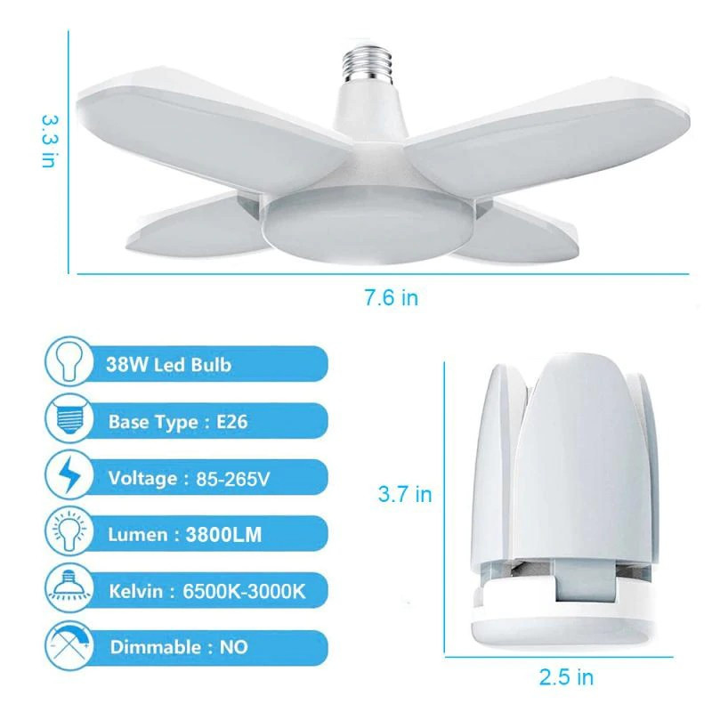 BIG fan blade 75w 6500K big Foldable Fan Blade Bulb LED lights | Shopee ...