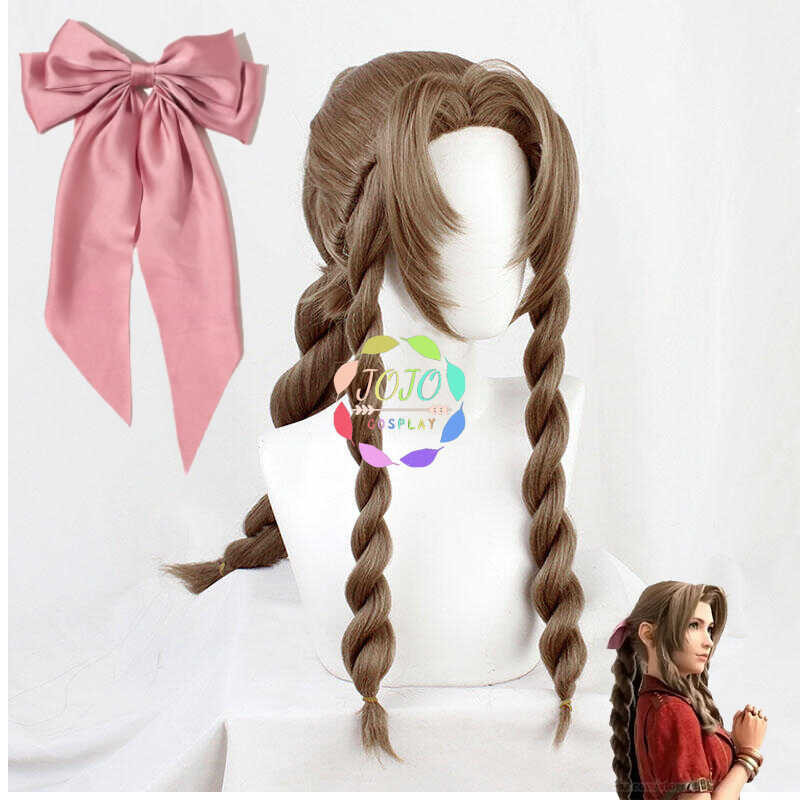 Gainsborough Aerith FF VII 7 Remake Cosplay Brown Braid Long Heat ...