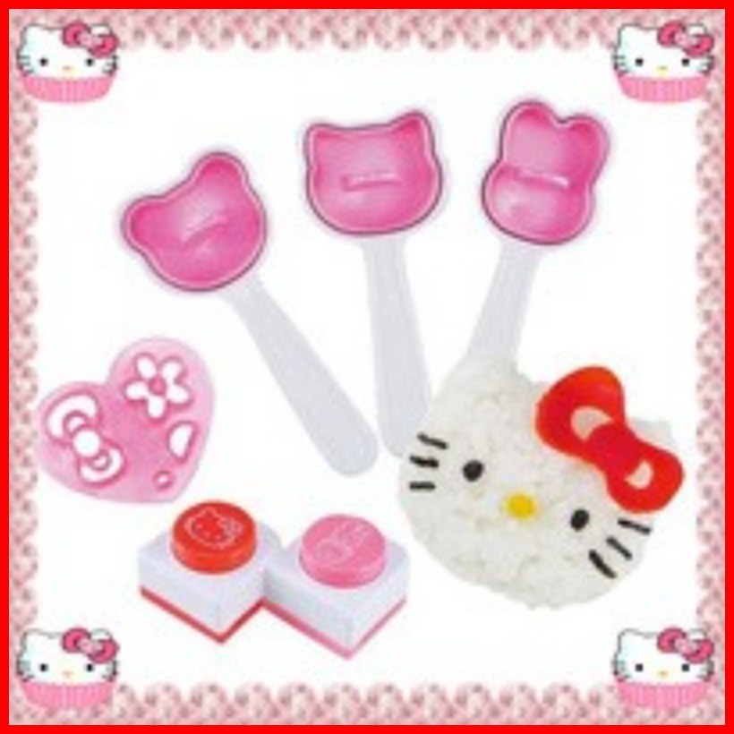 Rice Mold Rice Mold Set Bento Tools Nori Seaweed Cutter Puncher Hello ...