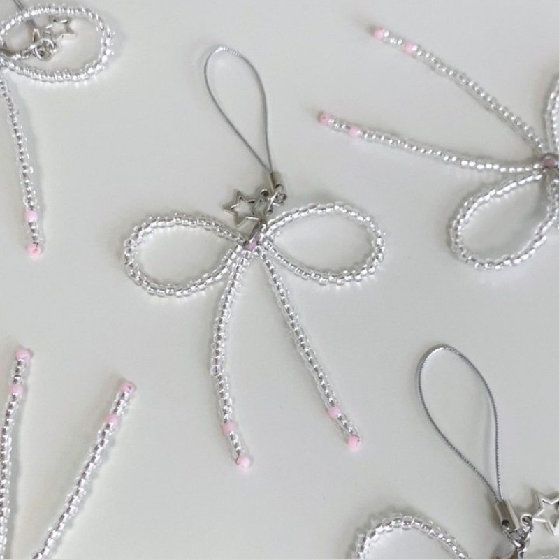 1 PC Pearl Bow Shaped Keychain - Girls Sweet Bowknot Ribbon Keyrings ...