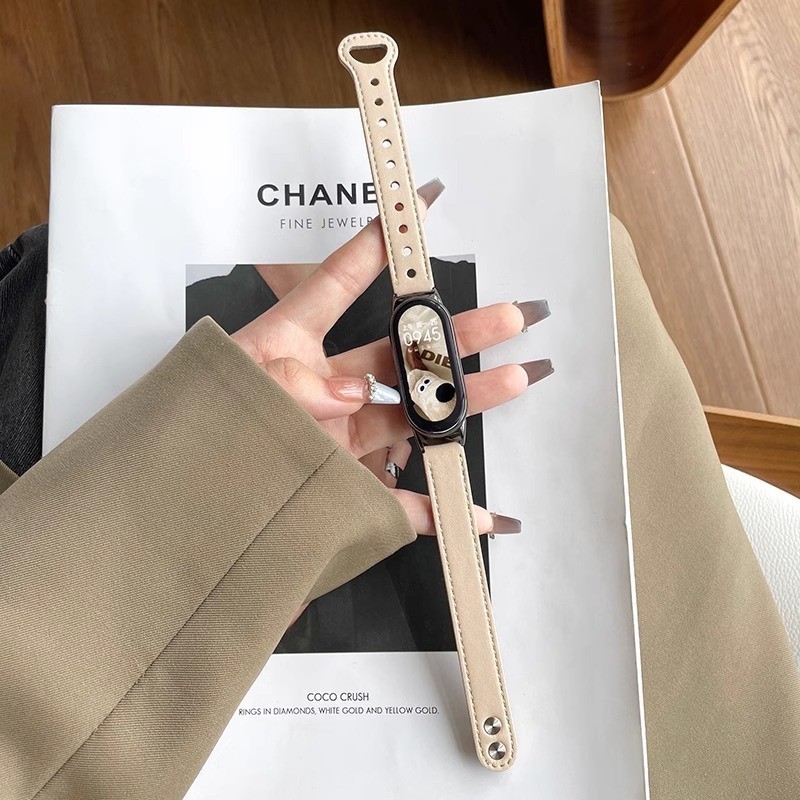 Elegant Leather Strap for Xiaomi Mi Band 9 8 7 NFC Watch Band for ...