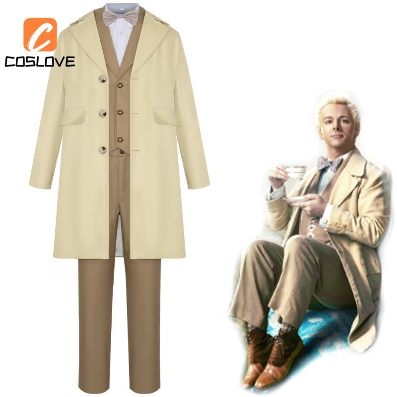 Good Omens Aziraphale Cosplay Clothing Full Set Costume Suit for Man ...