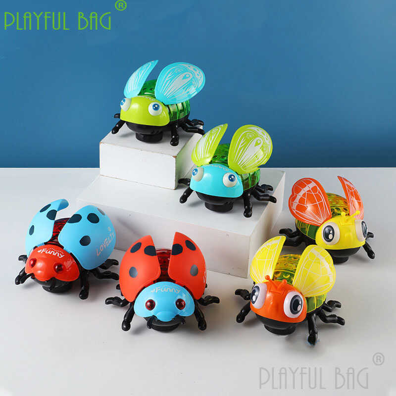 Toys Children's Electric Glowing Leash Pulling Seven Star Ladybug ...