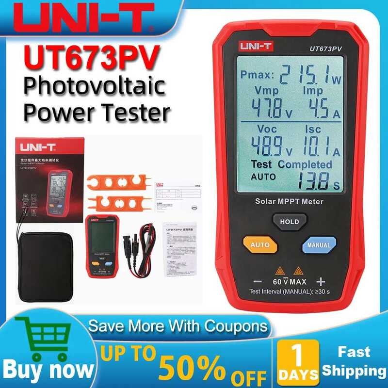 Tt Uni-T Ut673pv Solar MPPT Meter 5~800W PV Module Maximum Power Open ...