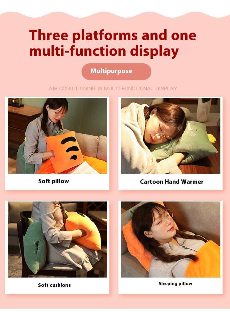 Sara's Three-in-One Pillow Blanket Hand Warmer Office Work Nap Pillow ...